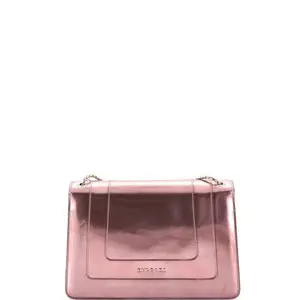 BVLGARI Serpenti Forever Shoulder Bag Metallic Leather Medium