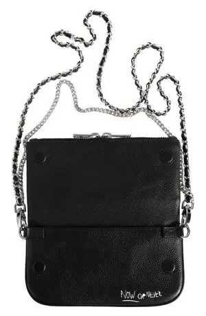 Zadig&Voltaire Rock Nano Arty Tag Leather Crossbody Bag