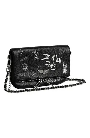 Zadig&Voltaire Rock Nano Arty Tag Leather Crossbody Bag
