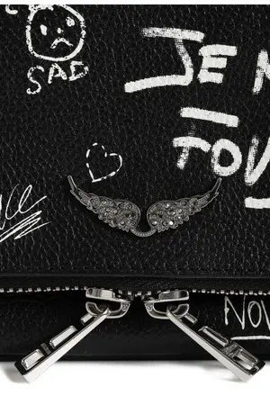 Zadig&Voltaire Rock Nano Arty Tag Leather Crossbody Bag