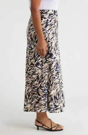 Anne Klein Print Pull-on Bias Flared Skirt