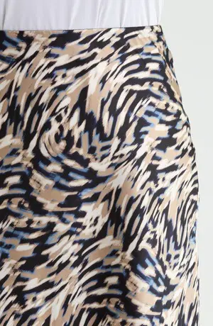 Anne Klein Print Pull-on Bias Flared Skirt