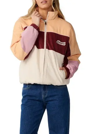 Rip Curl Keepsakes Colorblocked Corduroy Bomber Jacket - Bone