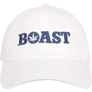 Boast Garment-washed Cotton Baseball Cap - White Navy