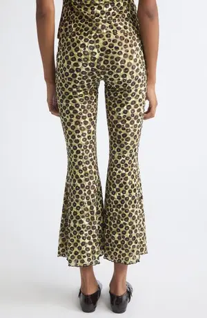 SIEDRES Jeslynn Velvet Devoré Flared Pants - Black Multi
