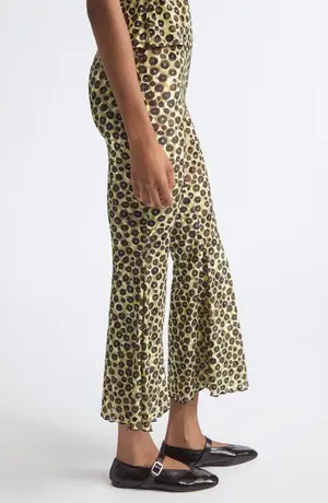 SIEDRES Jeslynn Velvet Devoré Flared Pants - Black Multi