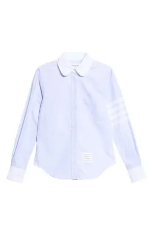 Thom Browne Classic Fit 4-bar Cotton Oxford Button-up Shirt Light Blue