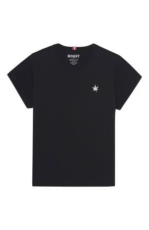 Boast Pima Cotton T-shirt With Embroidered Logo - Black