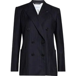 Givenchy Pinstripe Double Breasted Wool Blazer