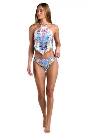 SUNSHINE 79 Butterfly Print Halter Tankini Top