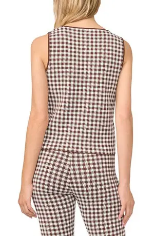 Halogen Gingham Jacquard Sweater Tank