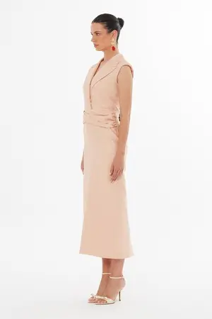 GIZIA Shoulder Padded Maxi Dress