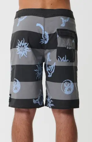 Rip Curl Mirage Disorder Striped Board Shorts - Black