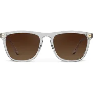WMP EYEWEAR Wesley53mm Modern Rectangular Polarized Sunglasses Clear