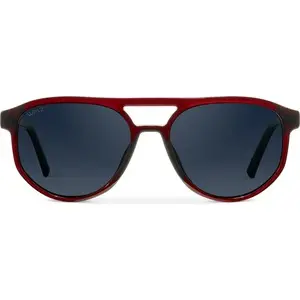 WMP EYEWEAR Hudson55mm Geometric Aviator Polarized Sunglasses - Red Garnet