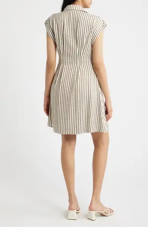 Julia Jordan Striped Button Front Shirtdress