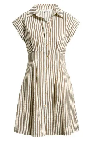 Julia Jordan Striped Button Front Shirtdress
