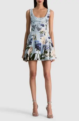Alice + Olivia Estrella Draped Flare Dress - Fly Away