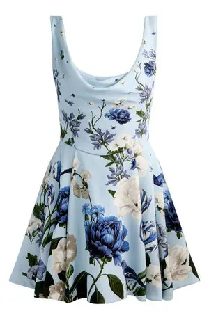 Alice + Olivia Estrella Draped Flare Dress