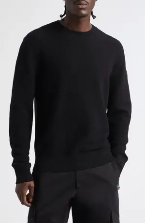 Moncler Cotton Crewneck Sweater - Black