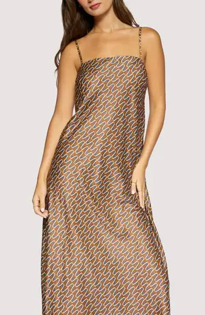 LOST + WANDER Geometric Print Maxi Dress