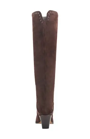 Marc Fisher Tayla Knee High Western Block Heel Boot - Dark Brown 200