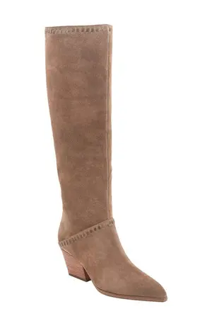 Marc Fisher Tayla Knee High Western Block Heel Boot - Medium Brown 210