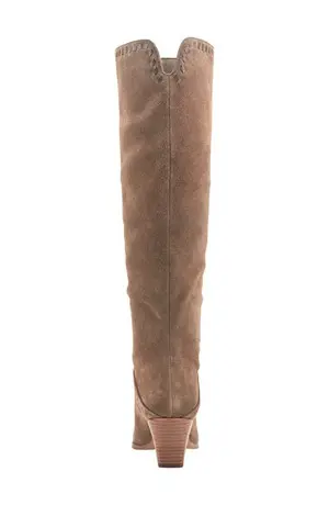 Marc Fisher Tayla Knee High Western Block Heel Boot - Medium Brown 210