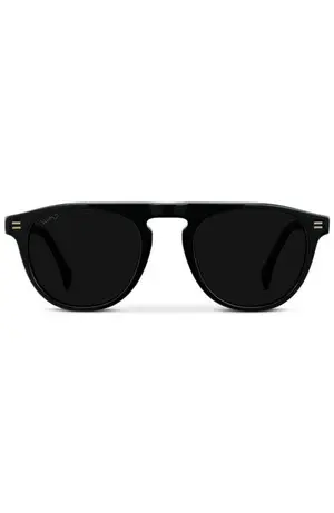 WMP EYEWEAR Axel 51mm Rounded Aviator Sunglasses Black