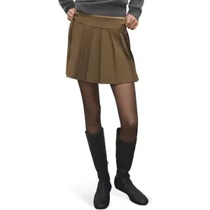 Mango Brittany Pleated Miniskirt - Brown