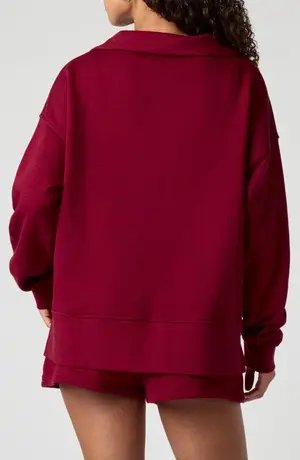 FLORENCE BY MILLS Polo Collar Sweatshirt