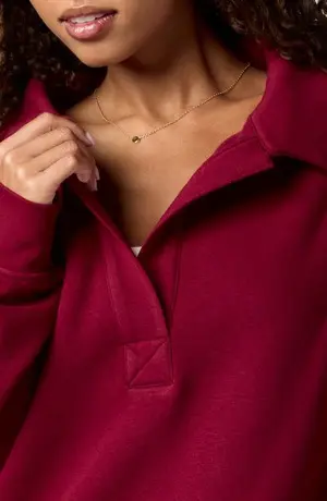 FLORENCE BY MILLS Polo Collar Sweatshirt