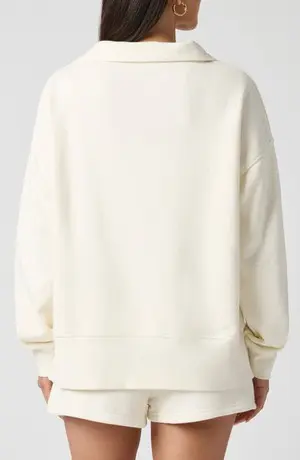 FLORENCE BY MILLS Polo Collar Sweatshirt - Jet Stream