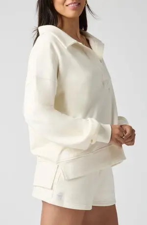 FLORENCE BY MILLS Polo Collar Sweatshirt - Jet Stream