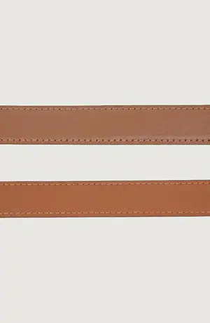 MODENAIRE Leather Belt With Textured Buckle And Classic Profile
