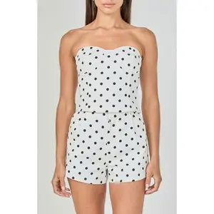 Endless Rose Dot Tube Top - White/black