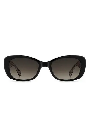 Kate Spade New York Rectangular Sunglasses - Black/brown Sf