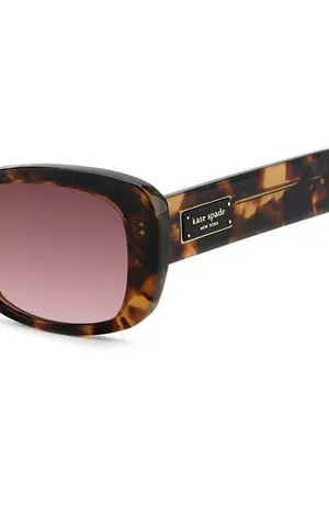 Kate Spade New York Rectangular Sunglasses - Havana/burgundysh