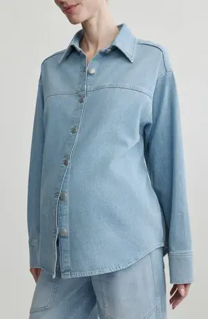 DL1961 Maternity Addison Overshirt - Beachfront Aura