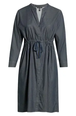 Eileen Fisher Organic Cotton Mandarin Collar Dress