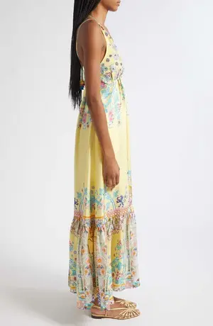 Camilla Beaded Silk Halter Maxi Dress