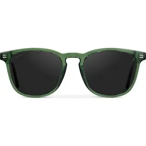 WMP EYEWEAR Nick 51mm Polarized Rounded Square Sunglasses - Emerald Green