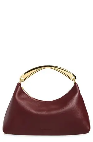MANSUR GAVRIEL Mansur Gavriel Rhea Metal Handle Leather Handbag Claret