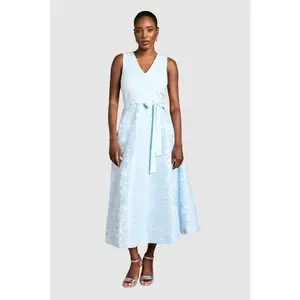 Coast V-neck Jacquard Midi Dress