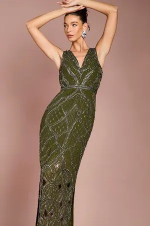 Coast Embellished V-neck Maxi Dress