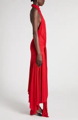 Alexander McQueen Draped Jersey Halter Neck Dress
