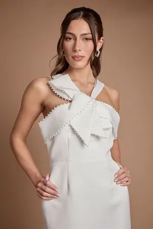 Coast Halterneck Wedding Dress With Cross-over Neckline And Bead Detailing