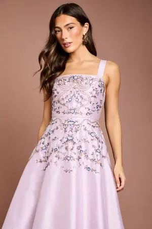 Coast Embellished Square Neck Midi Dress