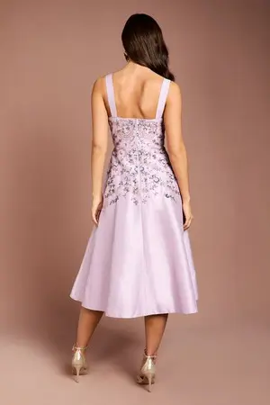 Coast Embellished Square Neck Midi Dress