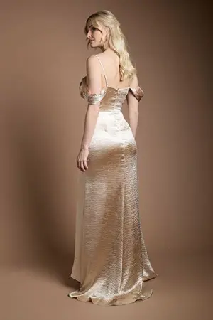Coast Cowl Neck Bridesmaid Maxi Dress - Champagne